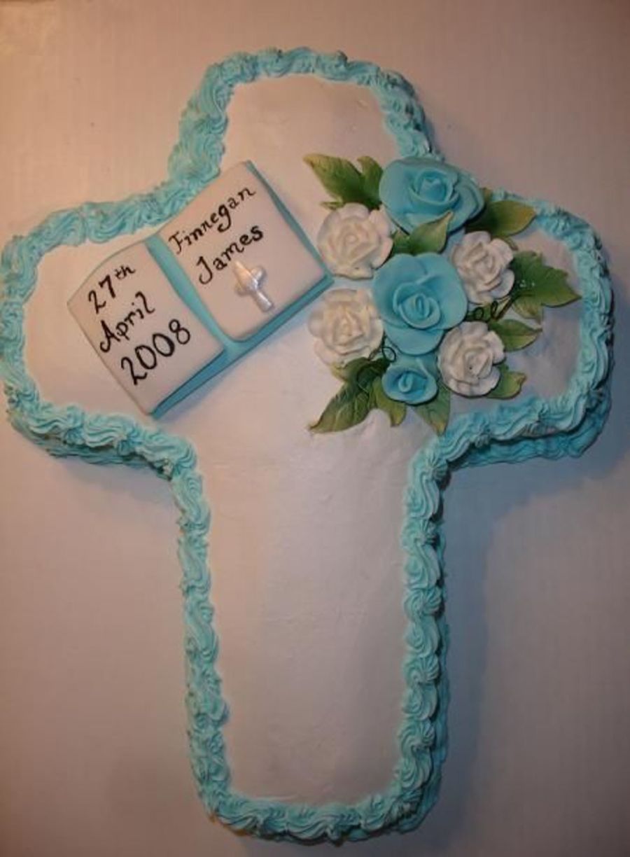 Baptism Cross Cake - CakeCentral.com