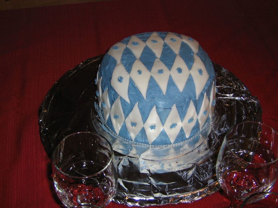 Harlequin Cake For Hubby's Birthday - CakeCentral.com