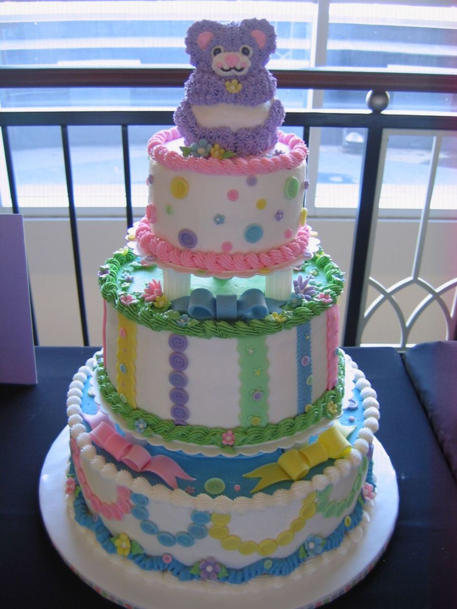 Buttons And Blossoms For Baby - CakeCentral.com