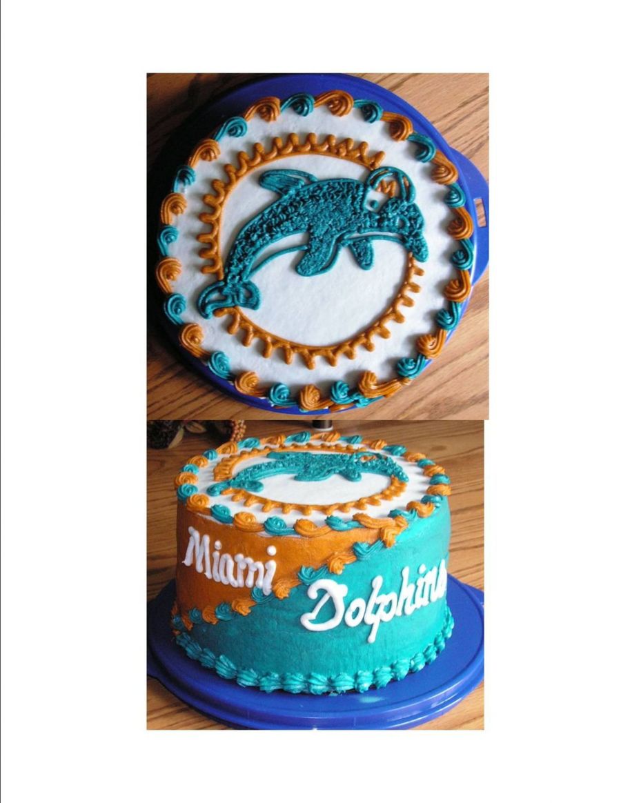 Miami Dolphins Grooms Cake - CakeCentral.com