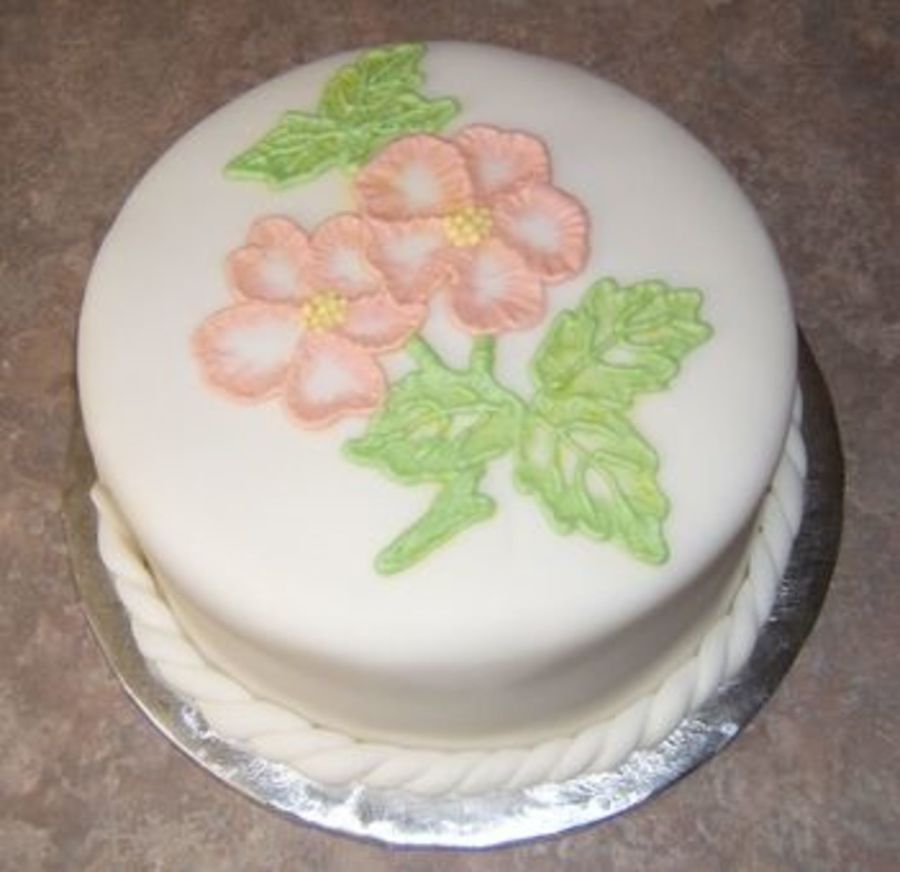Fondant W/ Brush Embroidery Practice Cake - CakeCentral.com