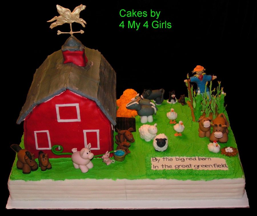 Big Red Barn Pop-Up Storybook Cake - CakeCentral.com