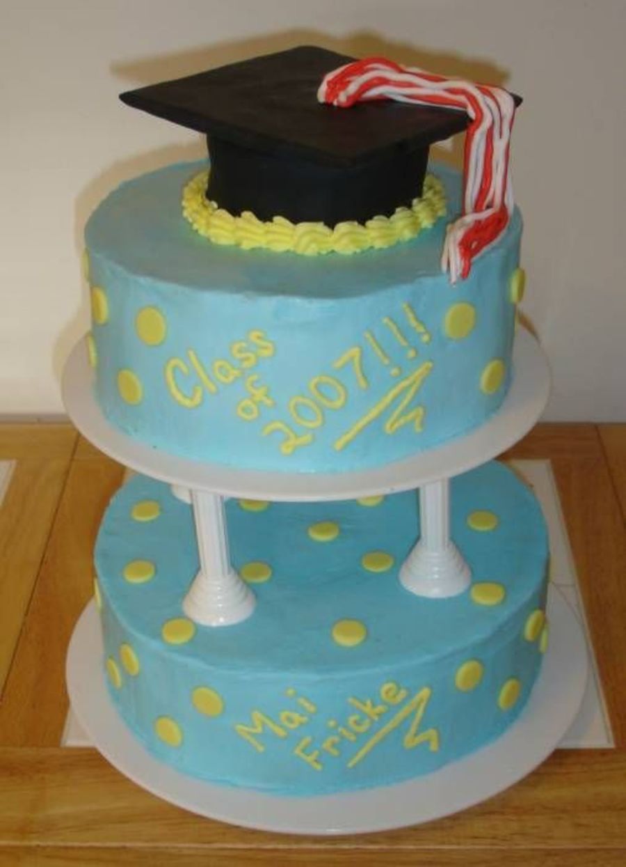 2 Tier Graduation Cake - CakeCentral.com