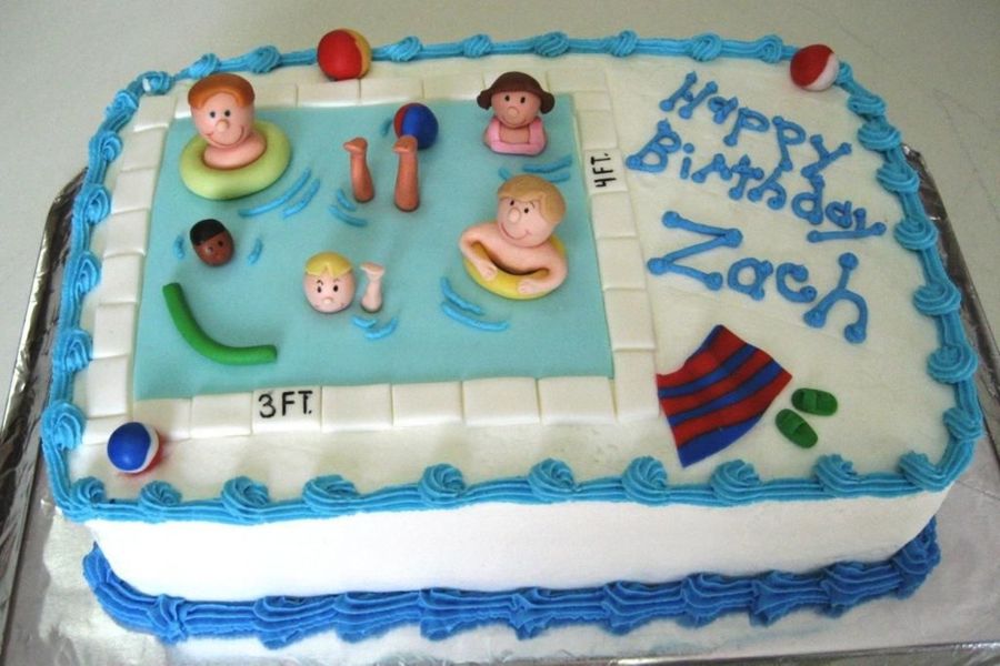 Pool / Swim Party Cake - CakeCentral.com