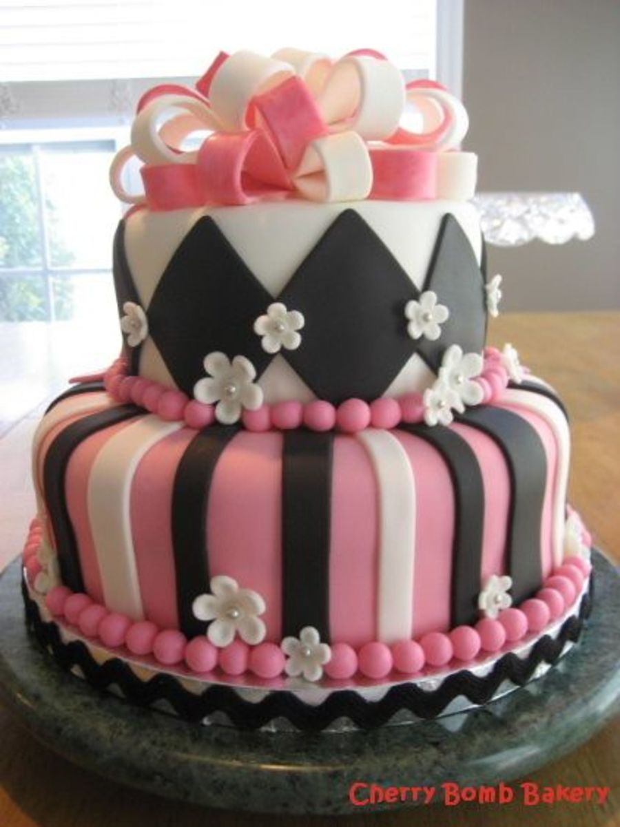 Pink And Black Cake - CakeCentral.com