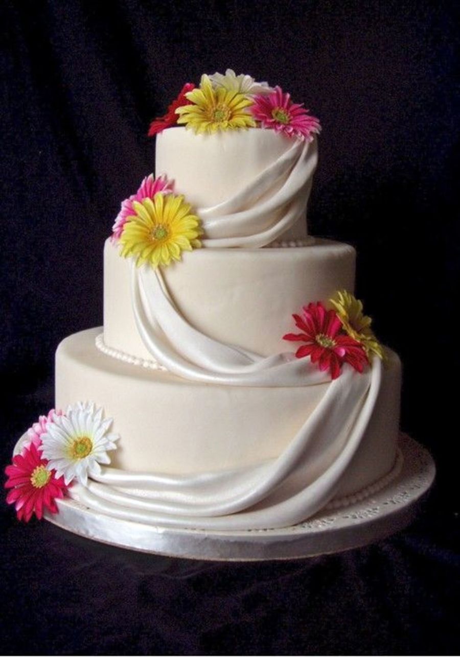 Gerbera Wedding Cake - CakeCentral.com