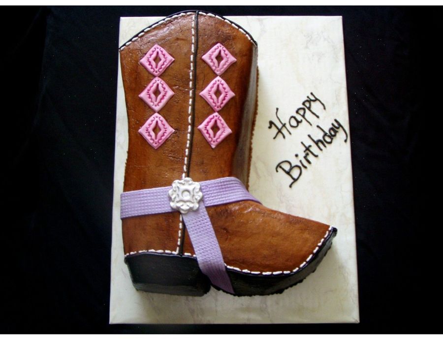 Western Boot Birthday Cake - CakeCentral.com