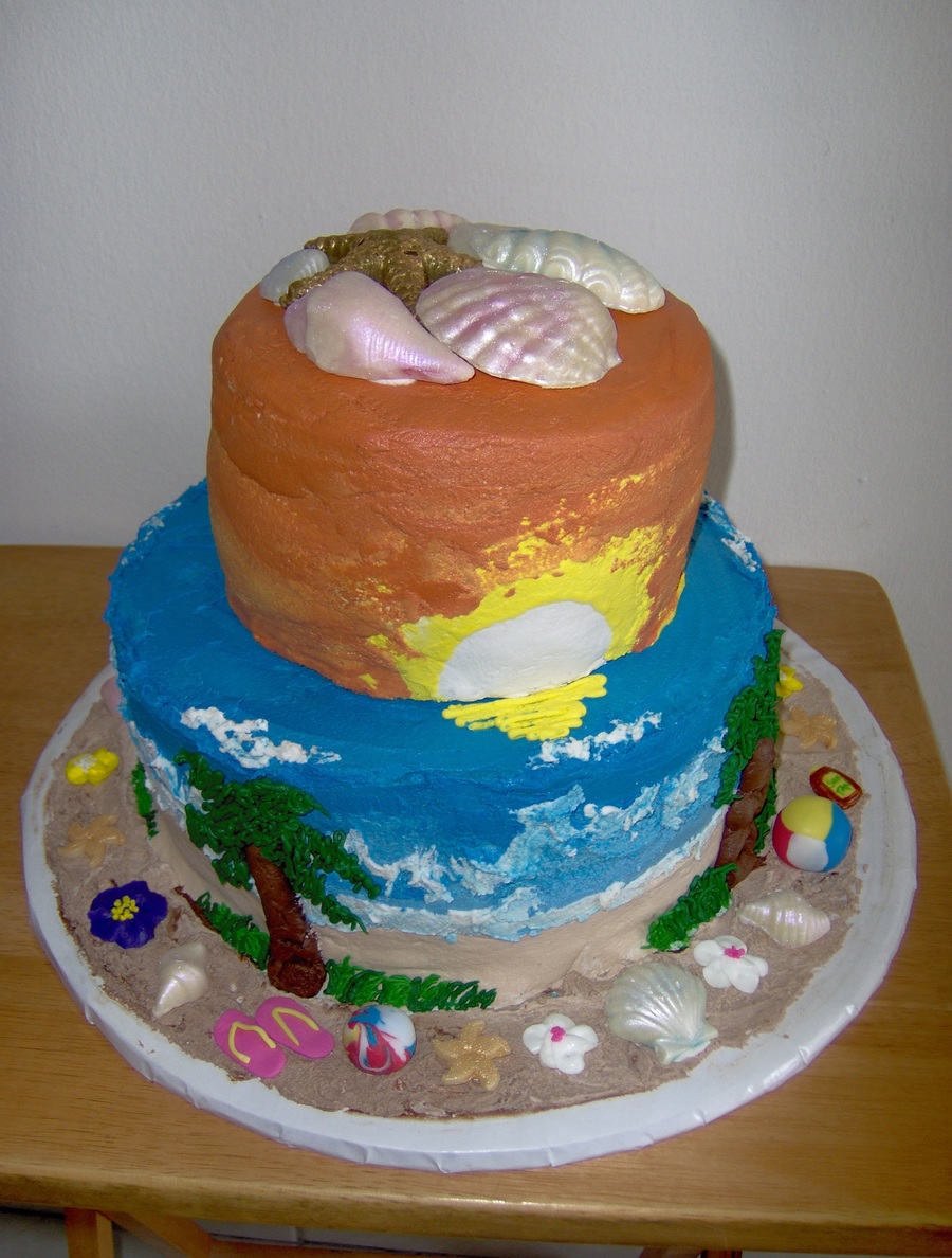 Beach Sunset Cake - CakeCentral.com