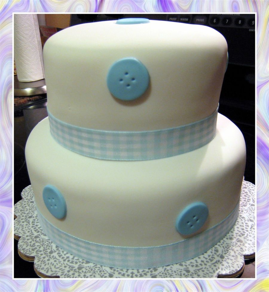 Blue Buttons Baby Shower - CakeCentral.com