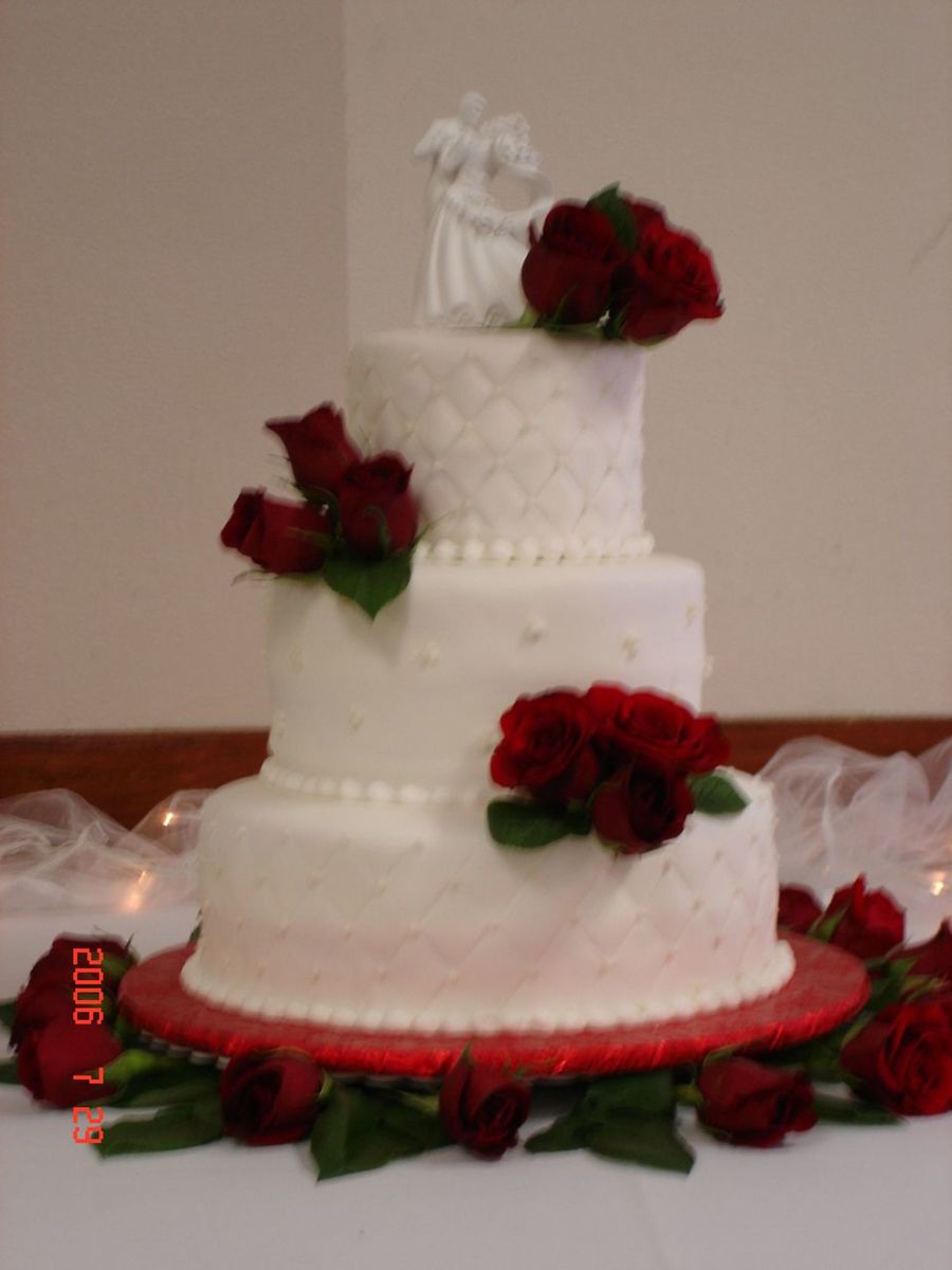 Fondant Hat Box Design Wedding Cake - CakeCentral.com