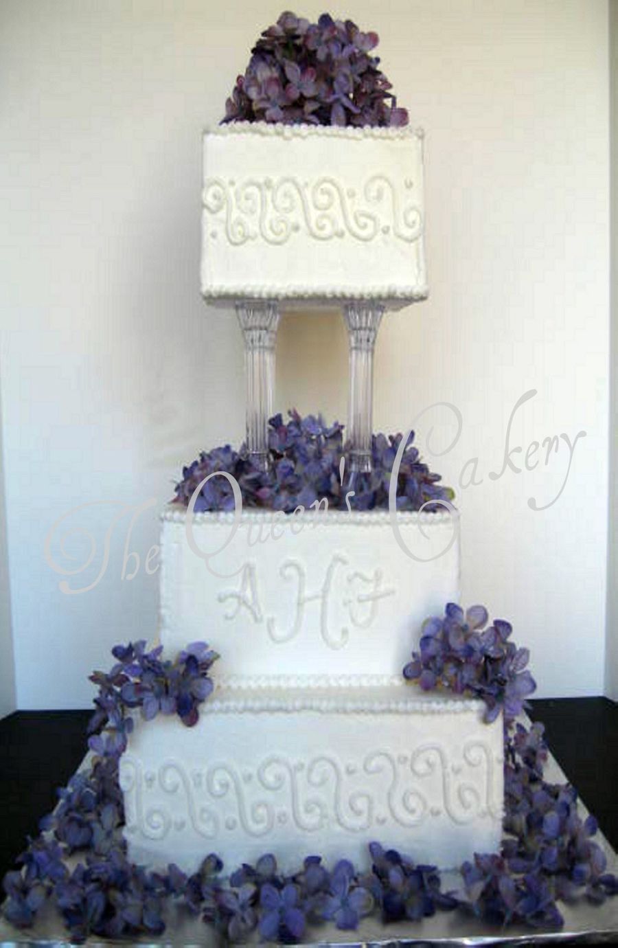 Purple Hydrangea Wedding Cake - CakeCentral.com