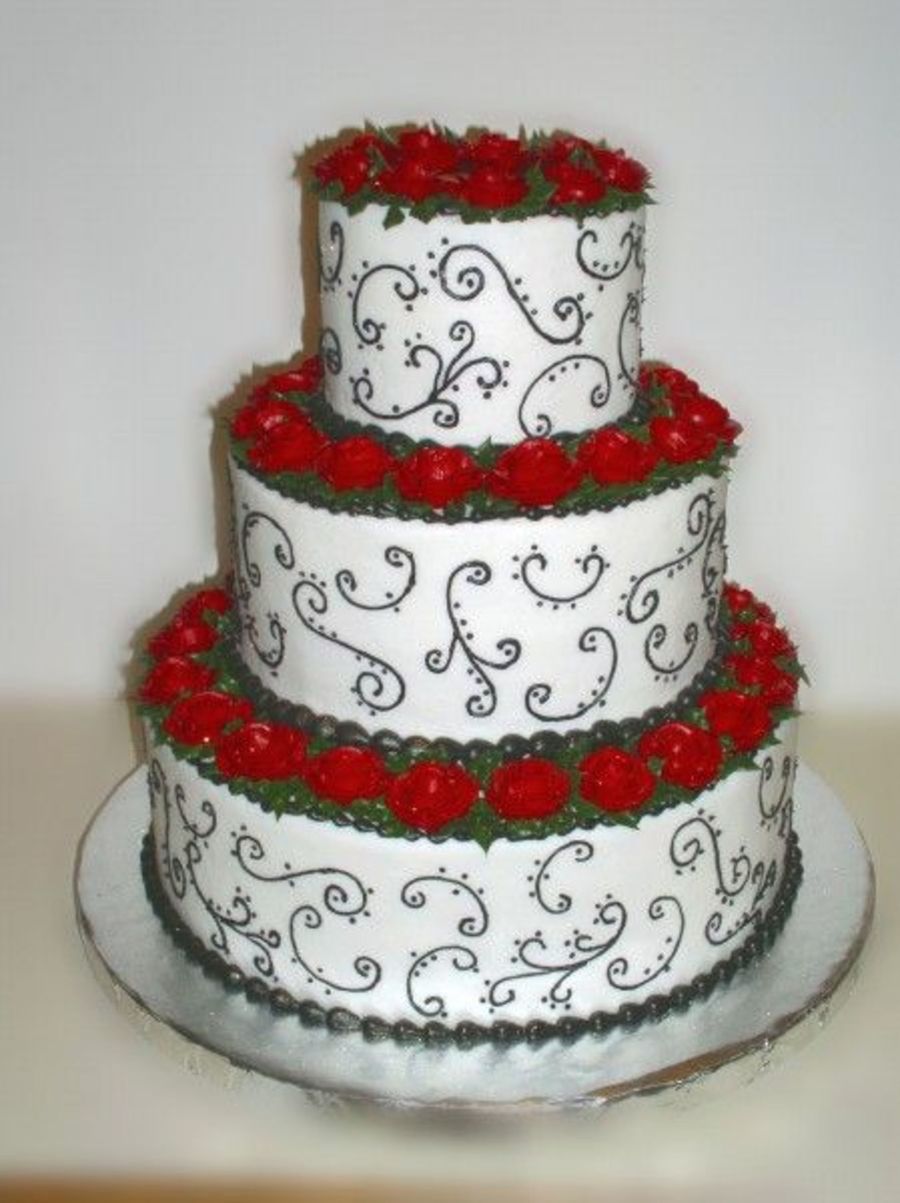 Red And Black Wedding - CakeCentral.com