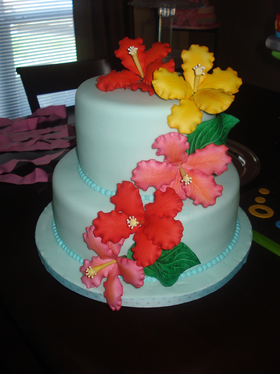 Hibiscus Flowers Cake - CakeCentral.com