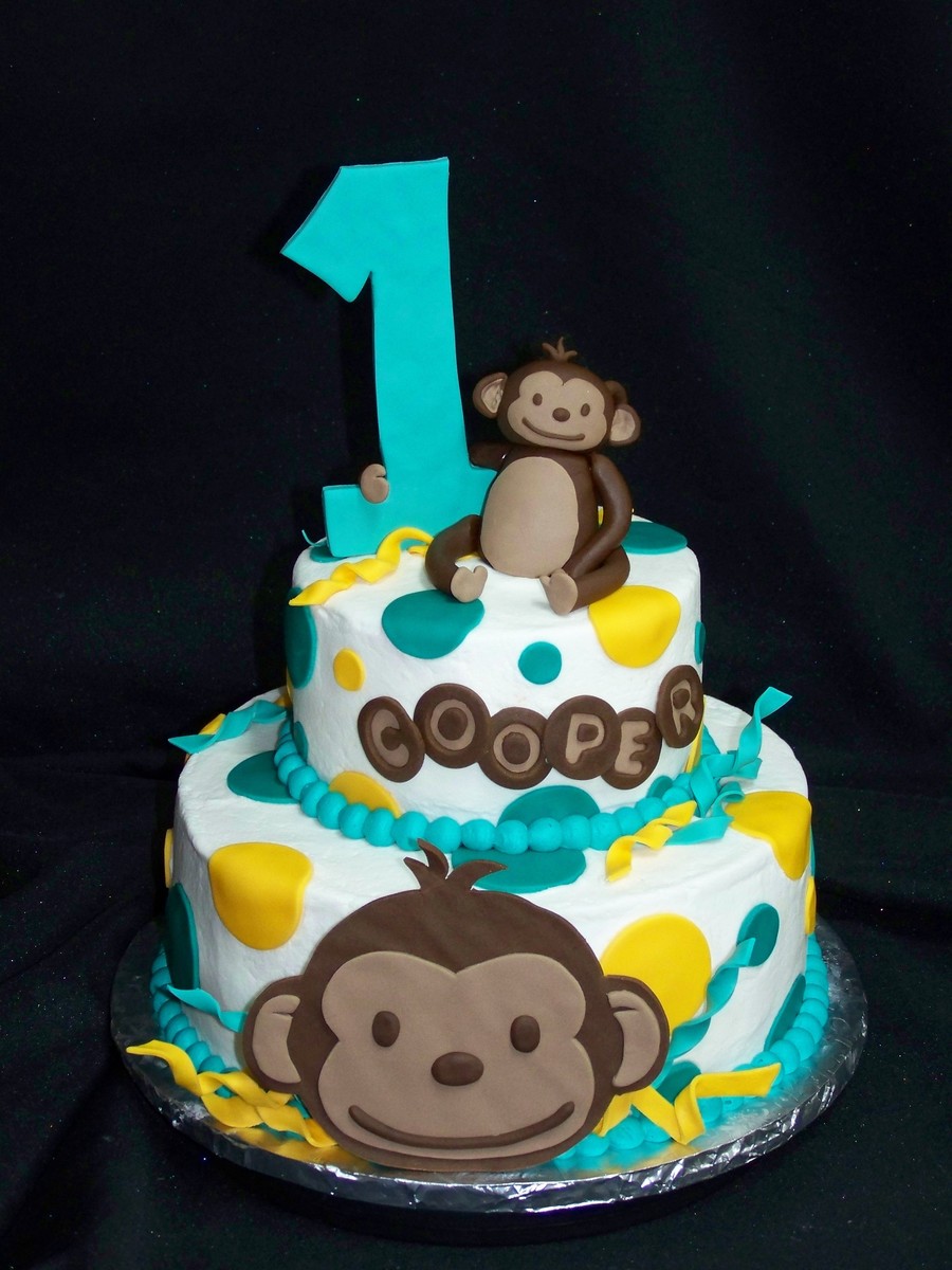 Mod Monkey 1St Birthday - CakeCentral.com