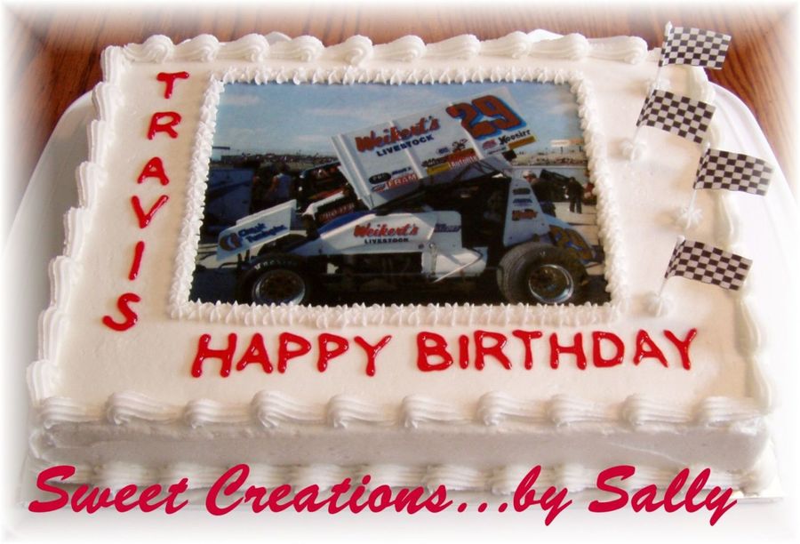 Edible Image Sprint Car Cake - CakeCentral.com