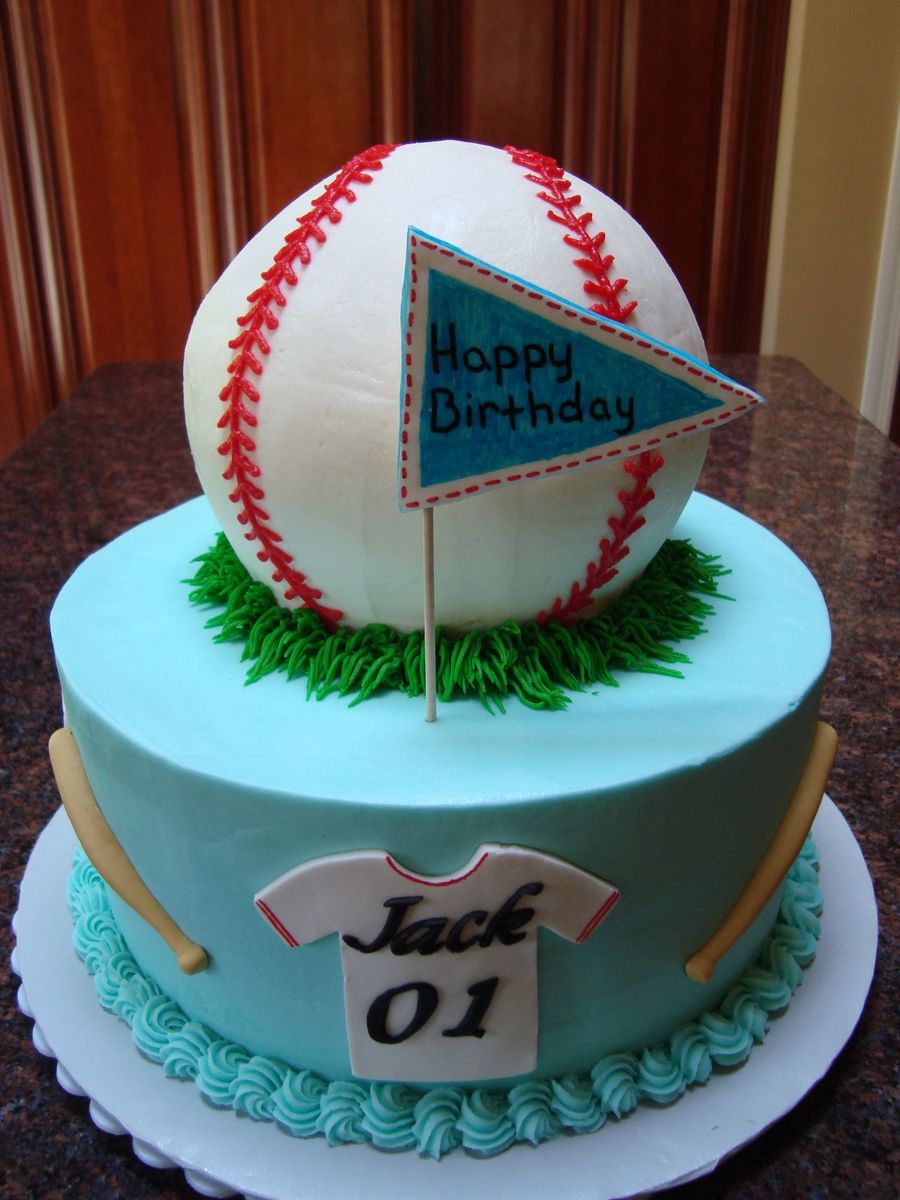 Baseball Themed First Birthday Cake - CakeCentral.com