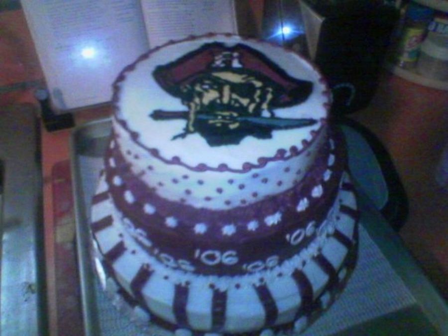 Graduation Cake With School Mascot - CakeCentral.com