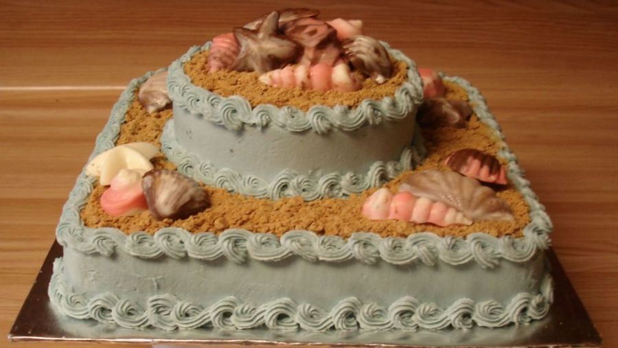 Beach/seashell Cake - CakeCentral.com
