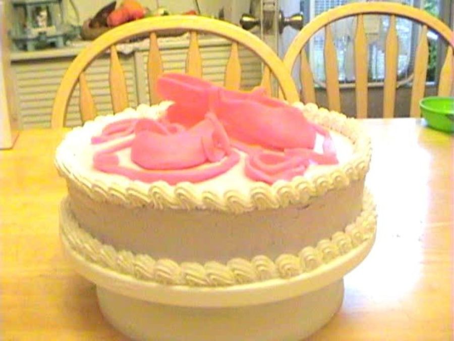 Ballet Shoe Cake (Side View) - CakeCentral.com