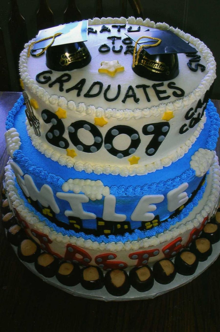 Double Graduation Cake - CakeCentral.com
