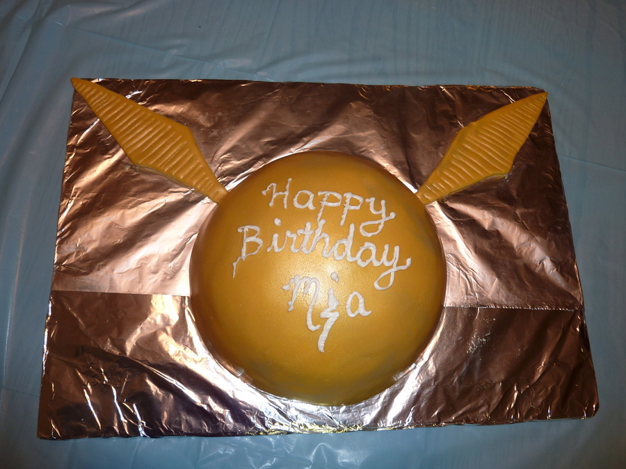 Golden Snitch Birthday Cake - CakeCentral.com