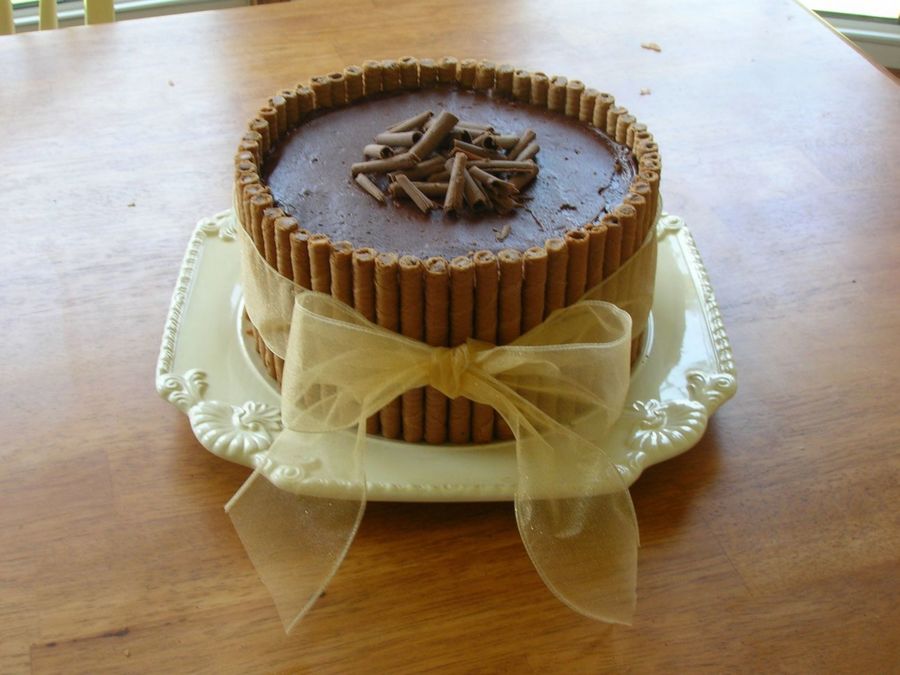 Double Chocolate Cake W/mocha Pirouettes - CakeCentral.com