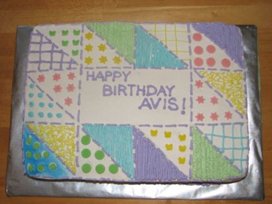 Quilt Inspired Birthday Cake - CakeCentral.com