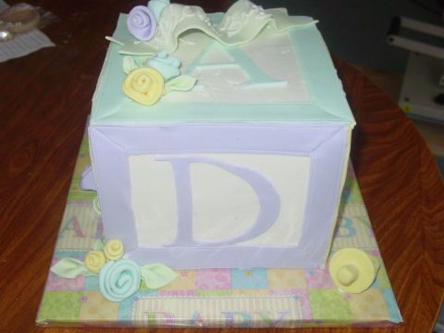 Big Block Shower Cake - CakeCentral.com