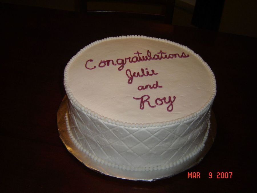 White Engagement Cake - CakeCentral.com