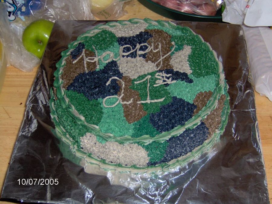 Camo Birthday Cake - CakeCentral.com