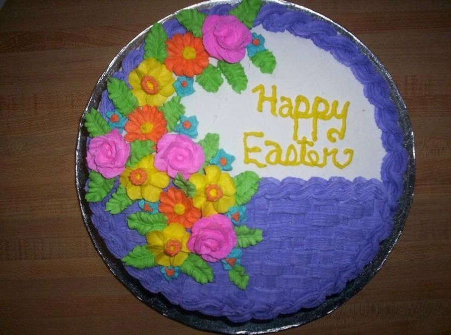 Floral Easter Basket Cake - CakeCentral.com