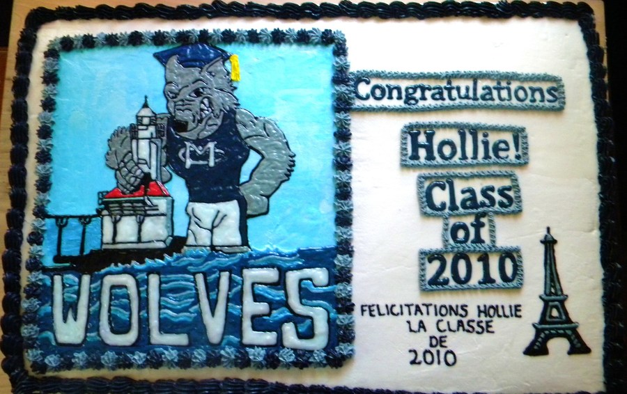 Graduation Mascot Cake - CakeCentral.com