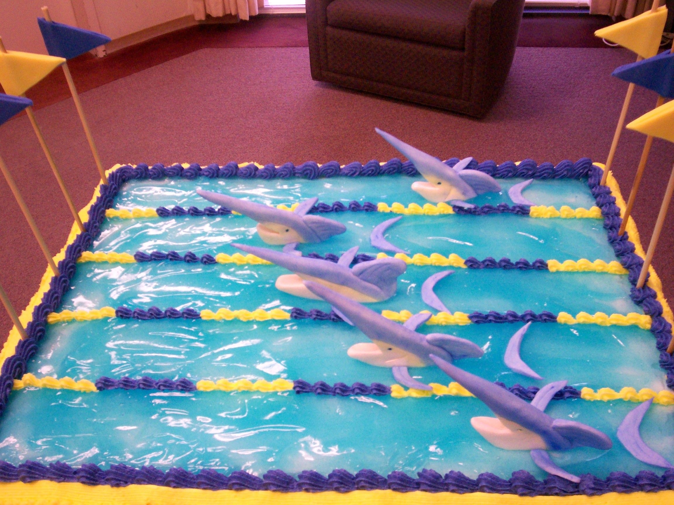Marlins Swim Team Cake - CakeCentral.com