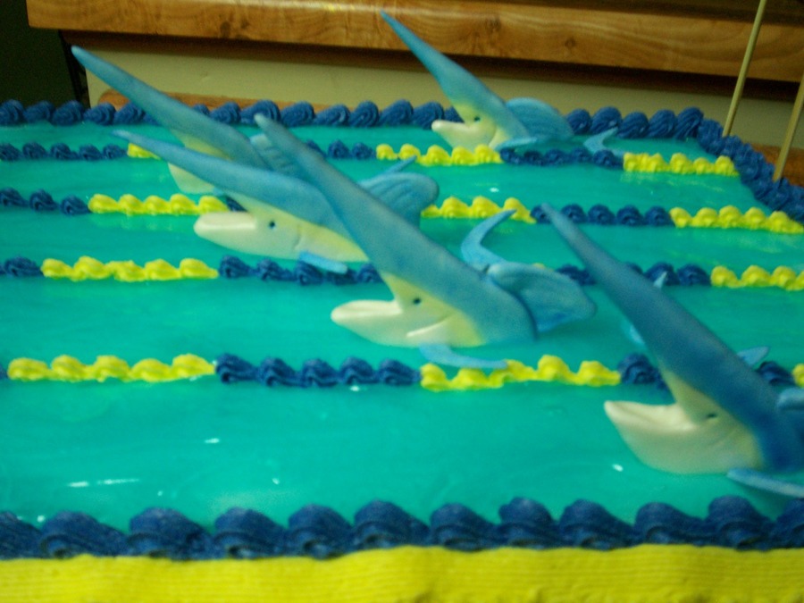 Marlins Swim Team Cake - CakeCentral.com