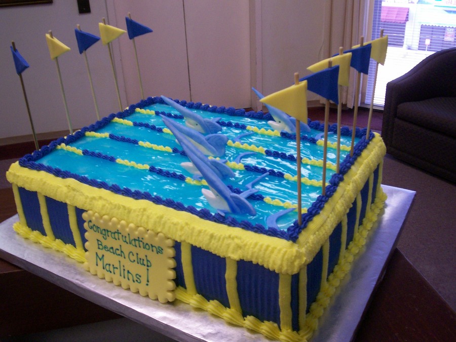 Marlins Swim Team Cake - CakeCentral.com