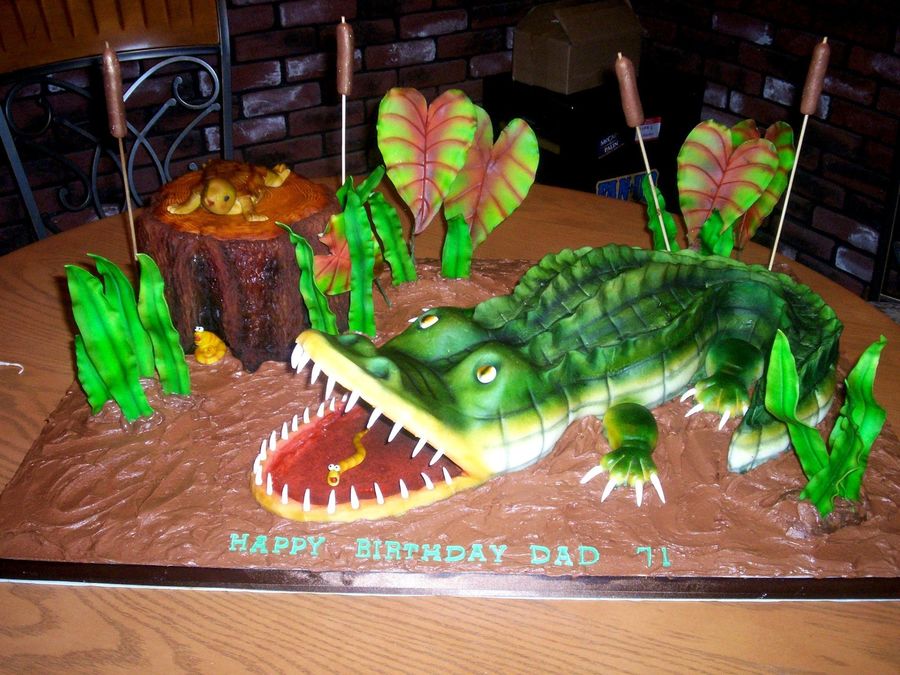 Swamp Birthday Cake - CakeCentral.com