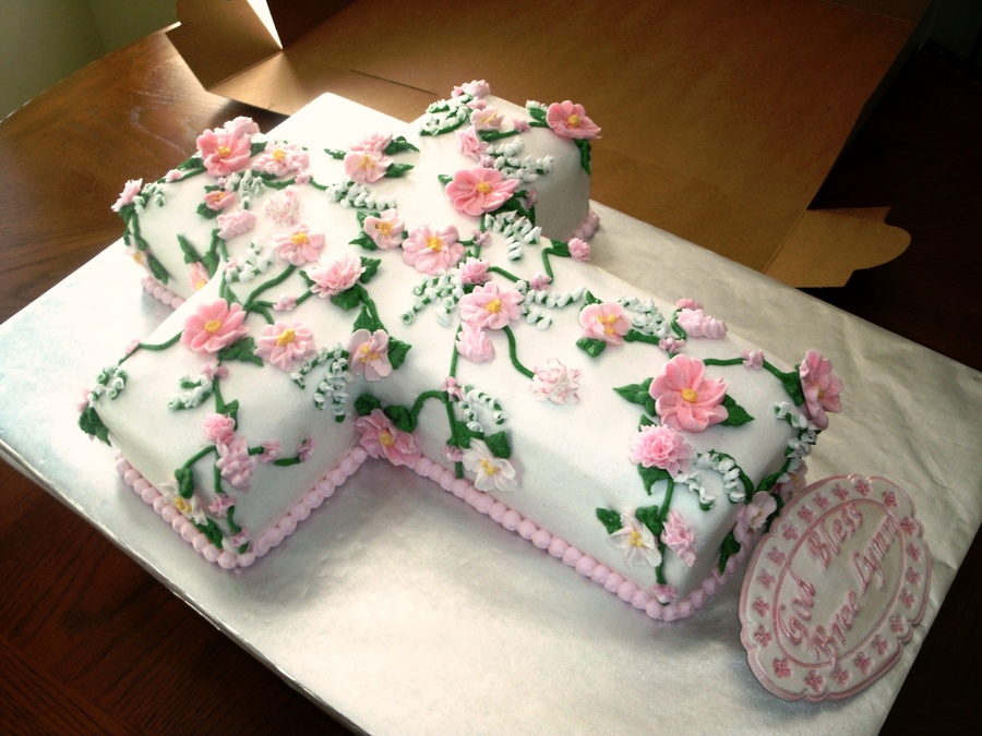 Baptism Cross Cake - CakeCentral.com