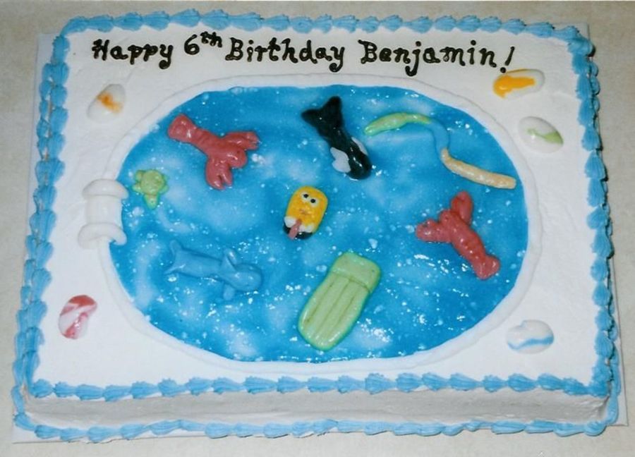 Pool Cake With Rolled Buttercream Floats - CakeCentral.com