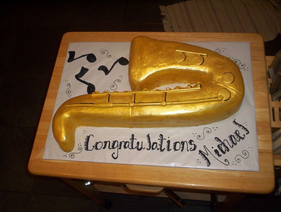 Saxophone Graduation Cake - CakeCentral.com