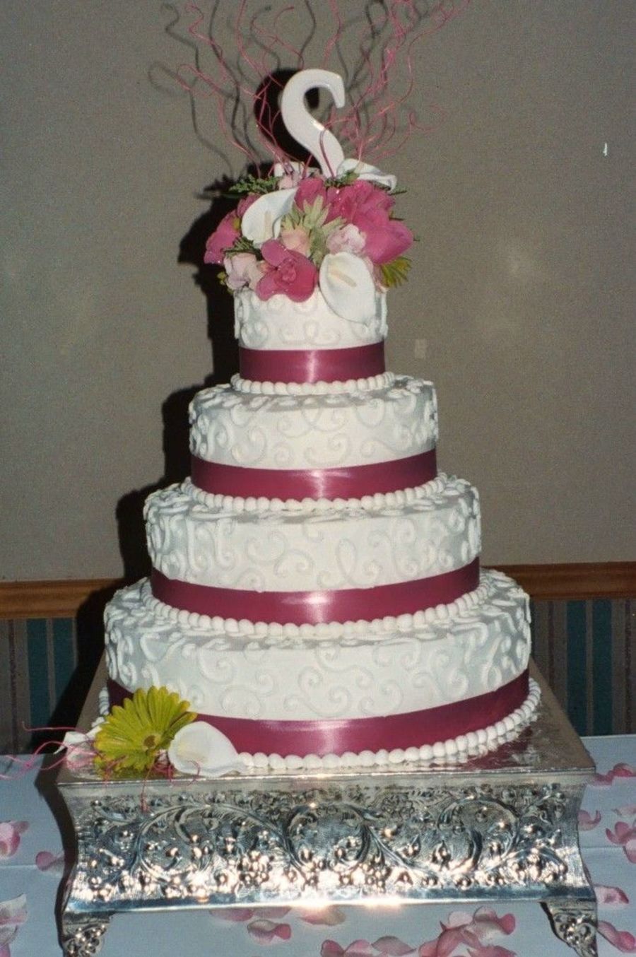 White Cake With Pink Ribbon - CakeCentral.com