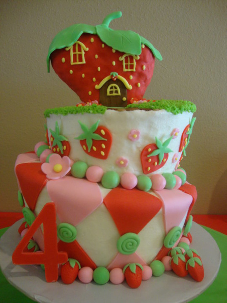 Topsy Turvy Strawberry Shortcake Theme Birthday Cake - CakeCentral.com
