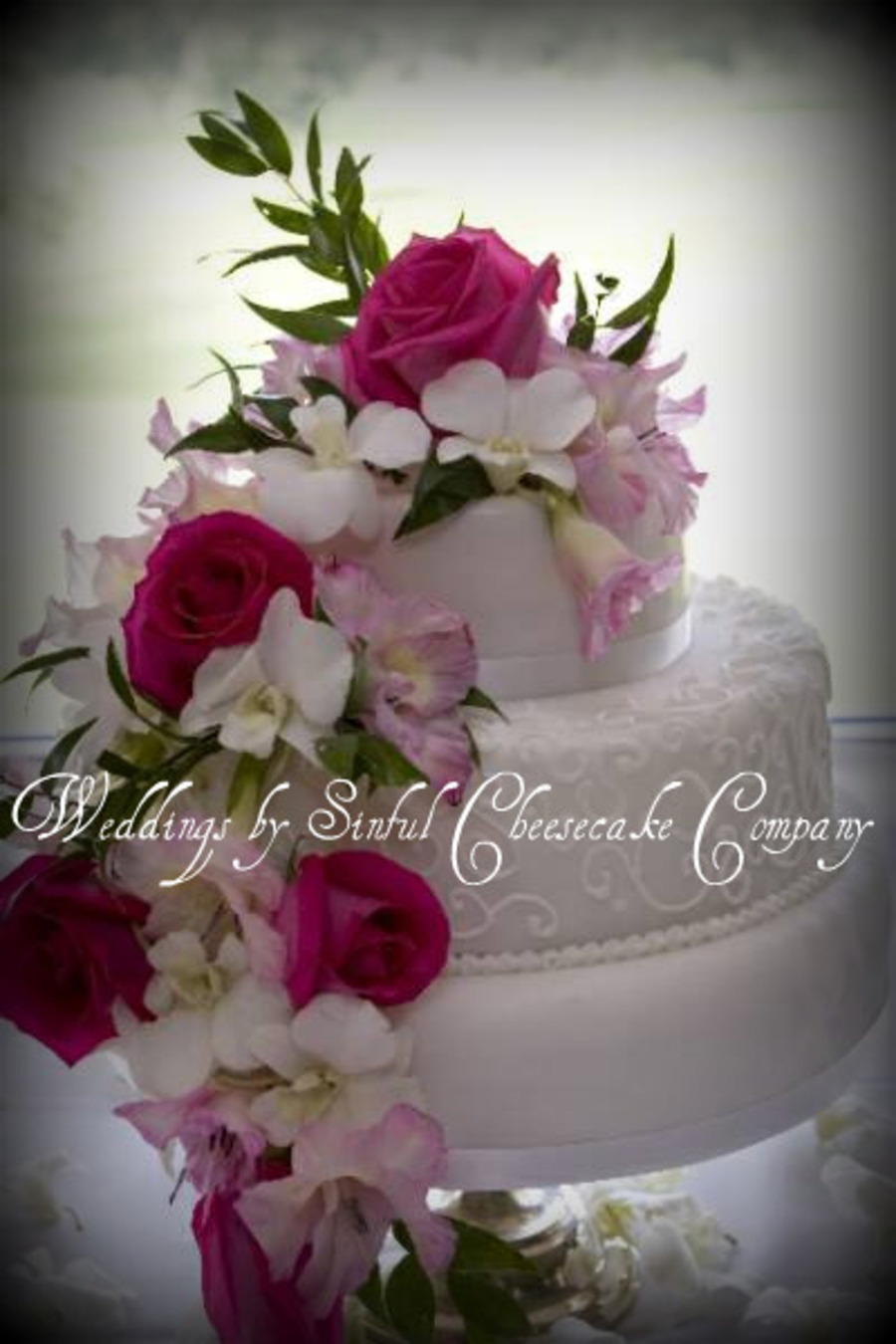 White Fondant Iced With Scrollwork - CakeCentral.com
