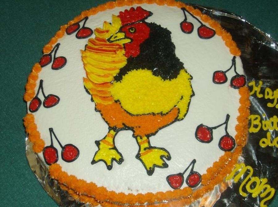 Rooster With Cherries - CakeCentral.com