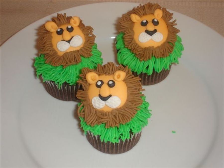 Lion Face 3D Cupcakes - CakeCentral.com