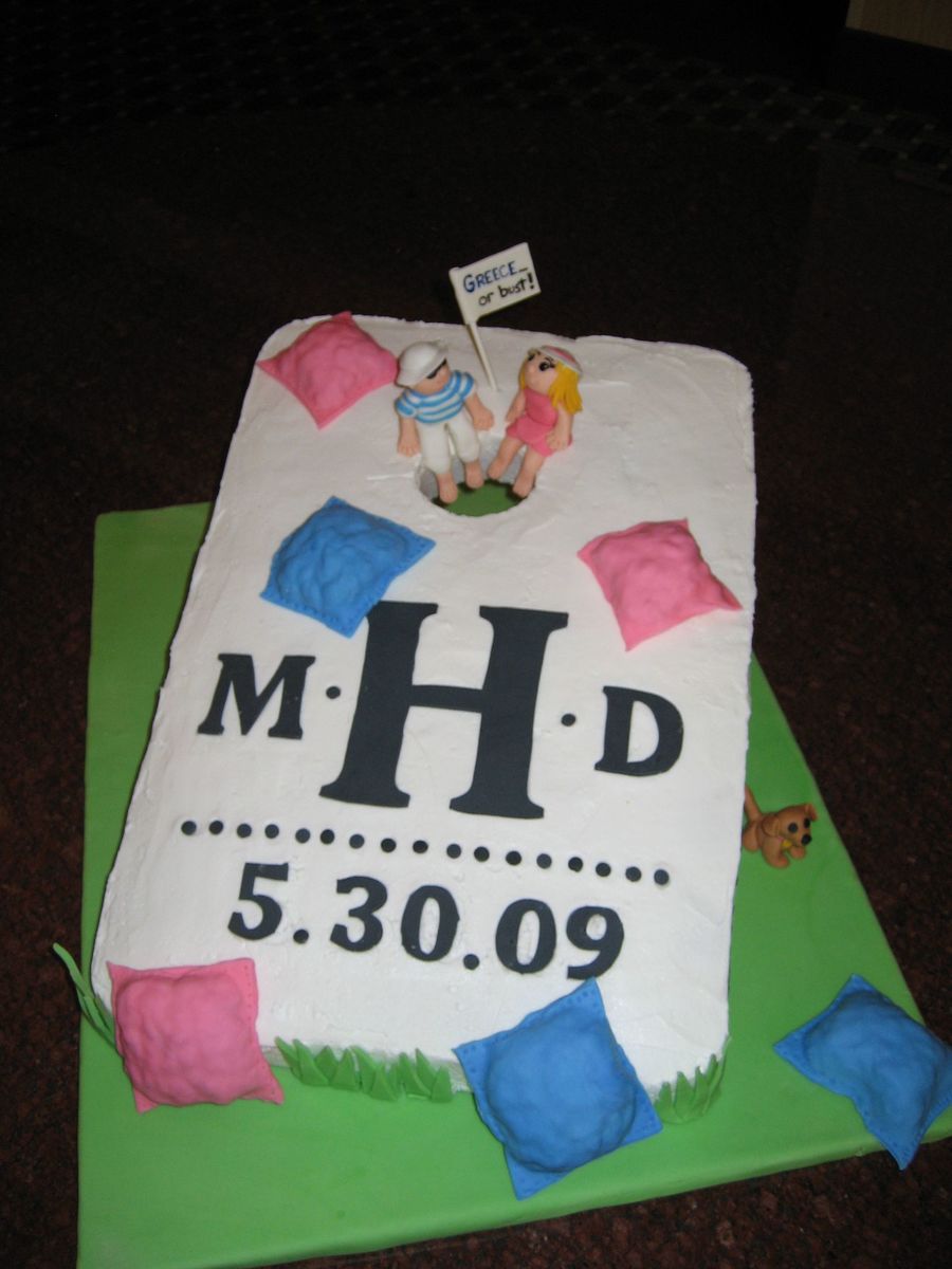 Cornhole Board Grooms Cake - CakeCentral.com