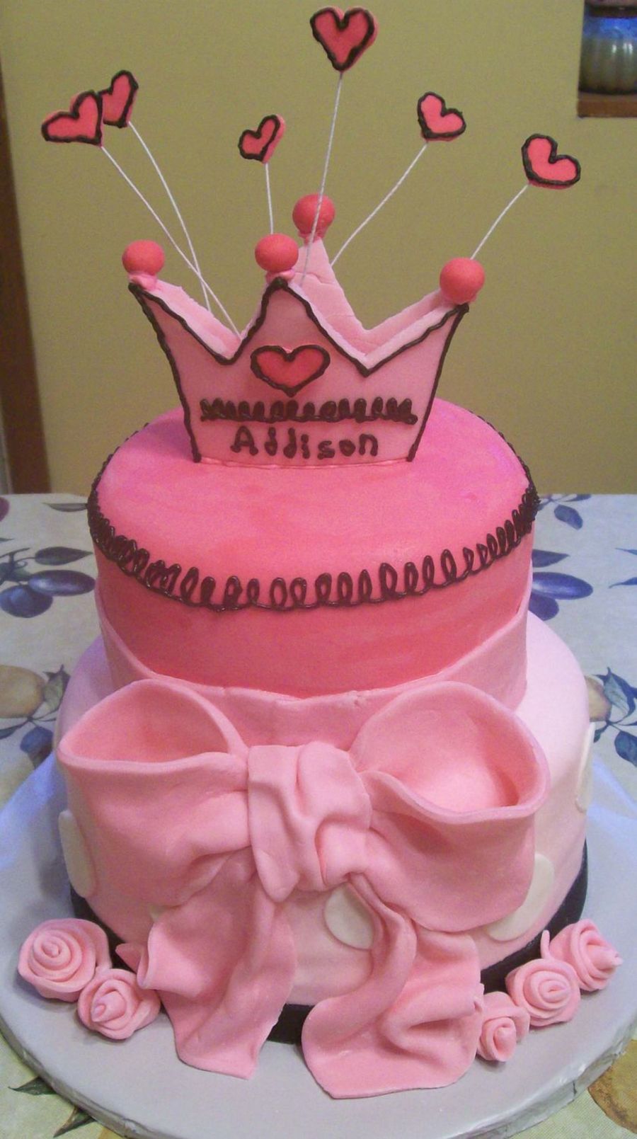 Pink Princess Crown Cake - CakeCentral.com