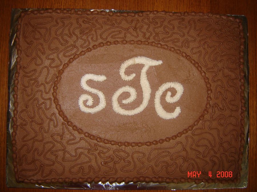 Monogram Top Birthday Cake - CakeCentral.com