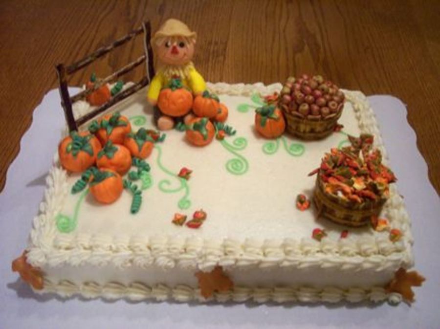 Fall Theme Cake - CakeCentral.com