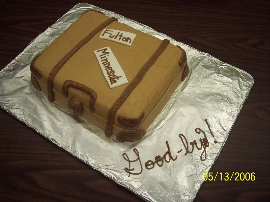 Suitcase Good-Bye Cake - CakeCentral.com