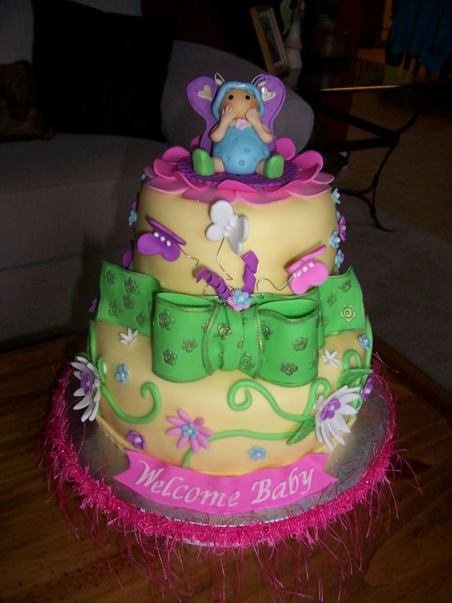 Baby Bug And Flowers - CakeCentral.com